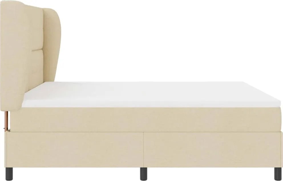 Postel s boxspringem s čelo Krémová 180 x 200 cm textil 3340583