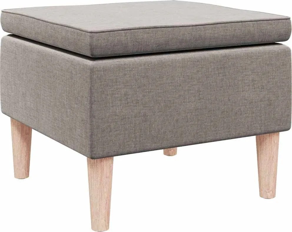 Stolička s dřevěnými nohami taupe textil 329454