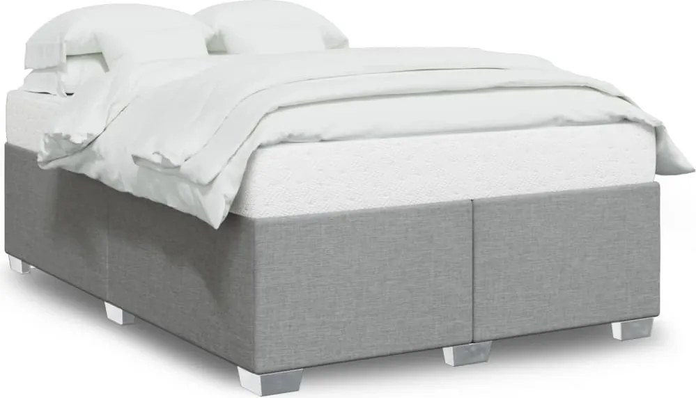 Rám postele bez matrace světle šedý 140 x 190 cm textil 3284471