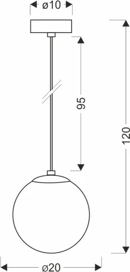 BRILAGI - Lustr na lanku POLOS 1xE27/40W/230V pr. 20 cm černá