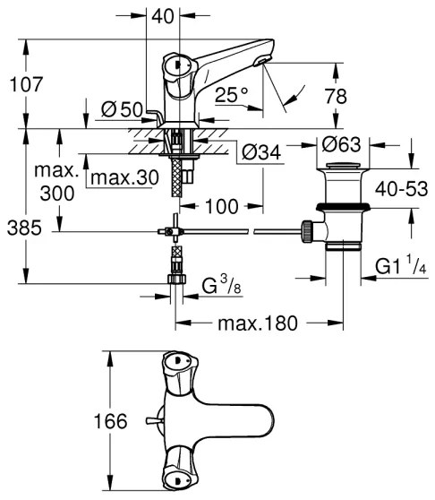 GROHE 21390001 - Umyvadlová baterie COSTA L DN 15 lesklý chrom
