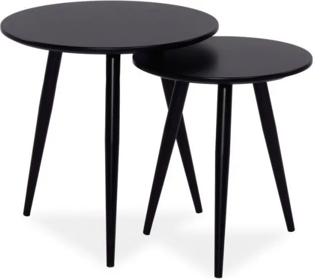 Černý set příručních stolků CLEO