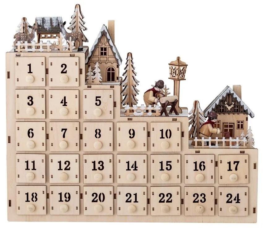 Bloomingville Adventní kalendář Richie, 38x33 cm, překližka