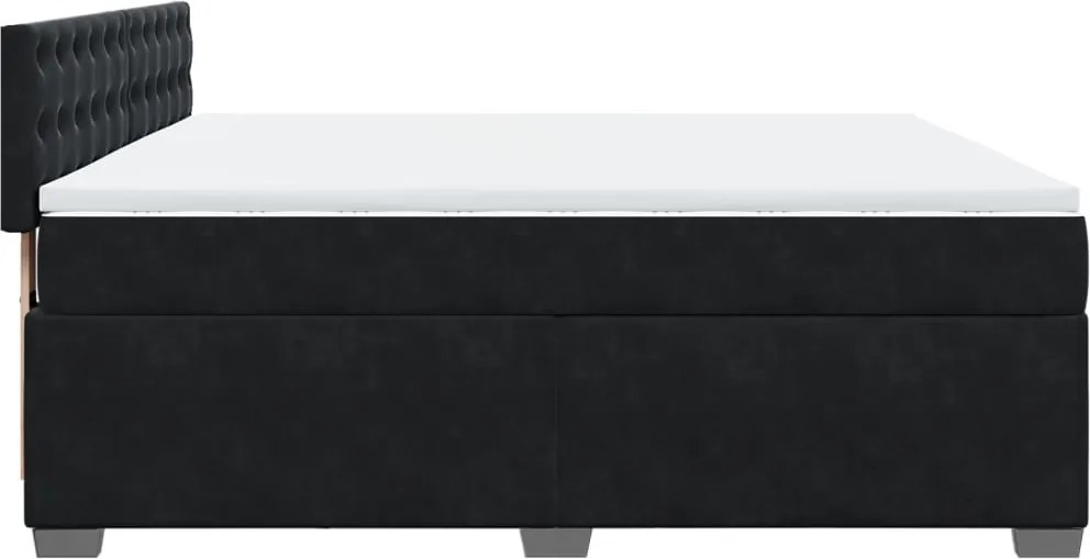 Box spring postel s matrací černá 200x200 cm samet 3288716