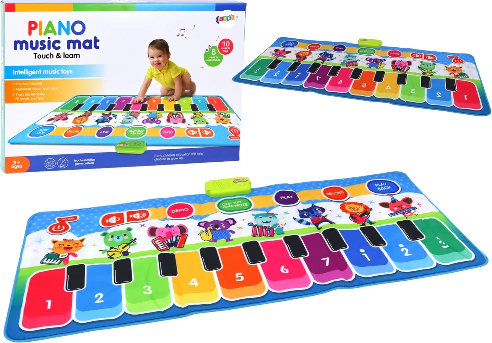 LEAN Toys Interaktivní hrací podložka na tanec s hudebními nástroji a zvuky