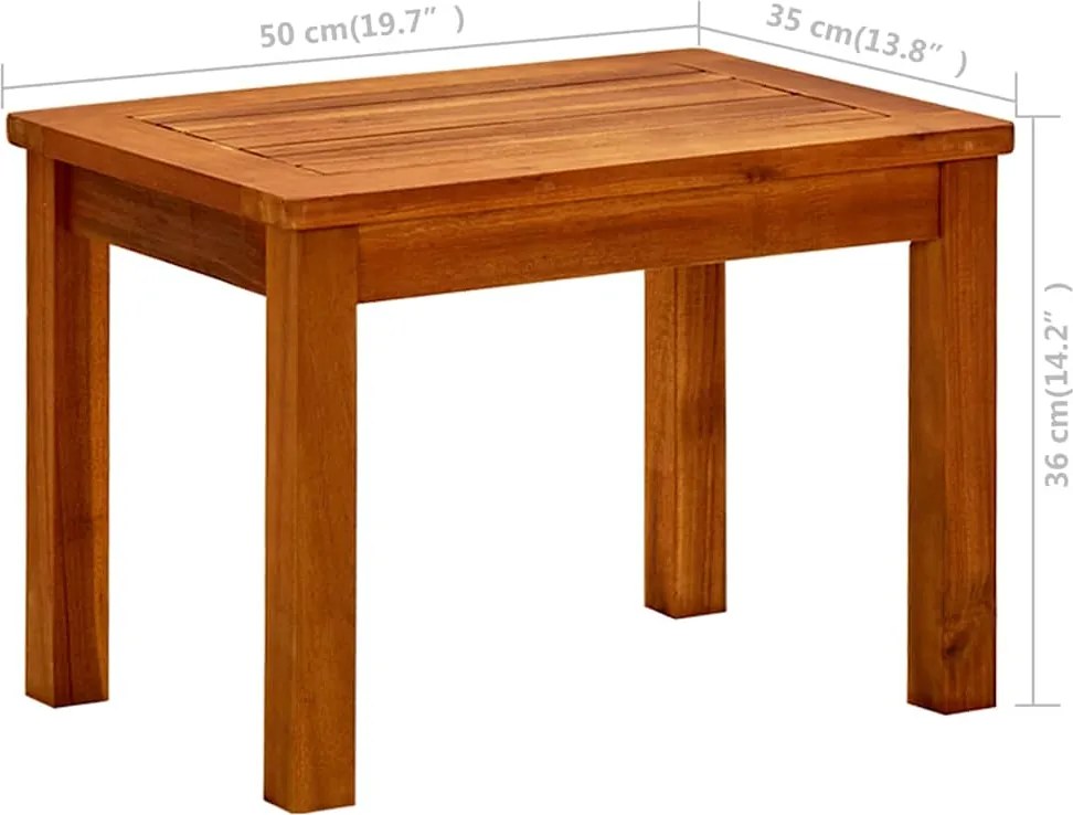 Zahradní konferenční stolek 50 x 35 x 36 cm masivní akácie 316398