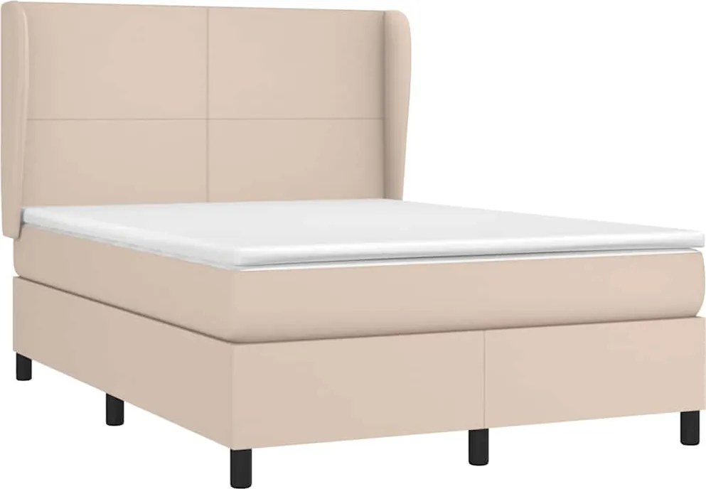 Box spring postel s matrací cappuccino 140x200 cm umělá kůže 3128918