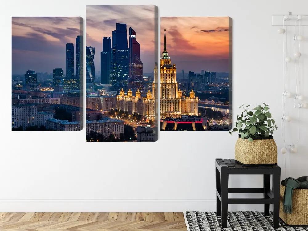 Vícedílný obraz Letecký Pohled Na Panorama Moskvy Nedostatek Nedostatek Plátno Canvas 120x80