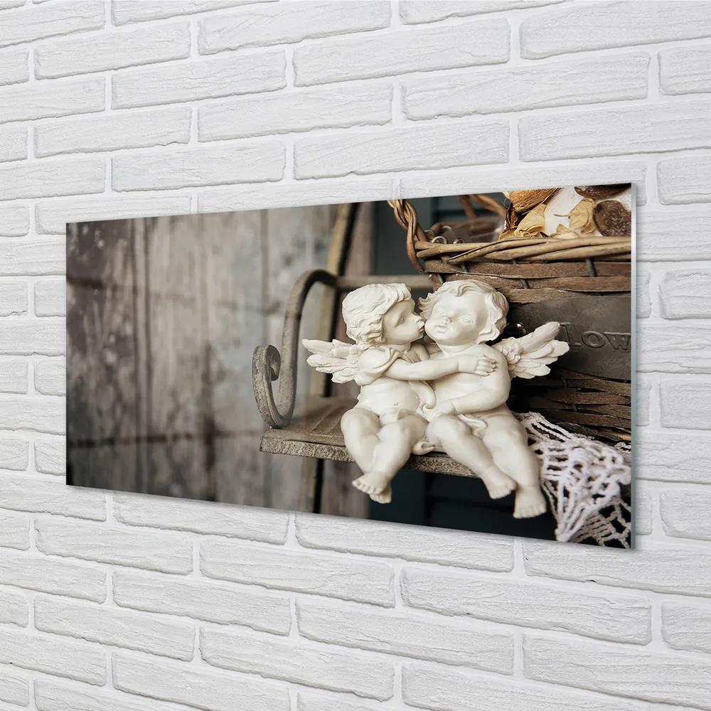 akrylový obraz angel líbání 140x70 cm