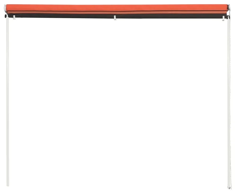 Zatahovací markýza 200 x 150 cm oranžovo-hnědá