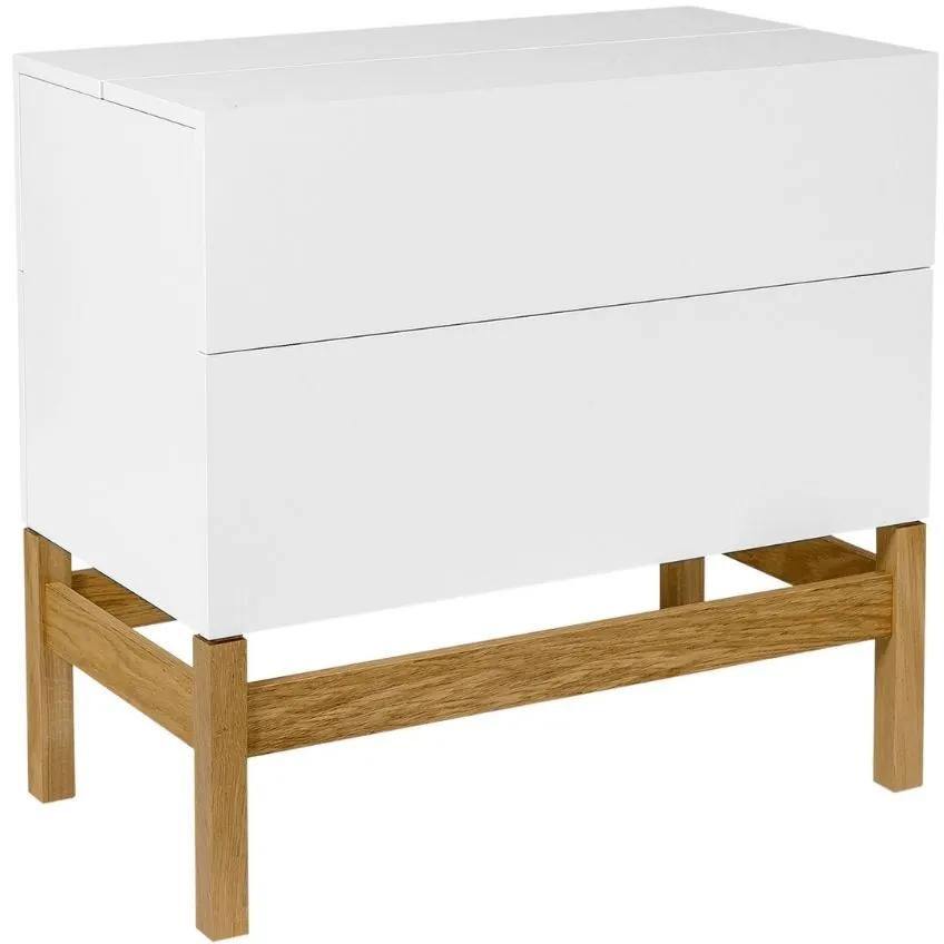 OnaDnes -20% Bílý barový stolek Woodman Grande s dubovou podnoží 75x40 cm