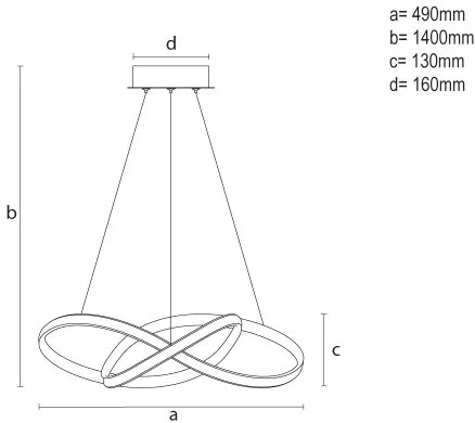 LED Stmívatelný lustr na lanku LED/65W/230V 3000-6500K + dálkové ovládání