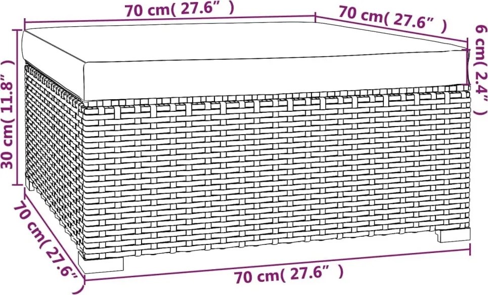 vidaXL 10dílná zahradní sedací souprava s poduškami polyratan [3102019] Barva: Černá