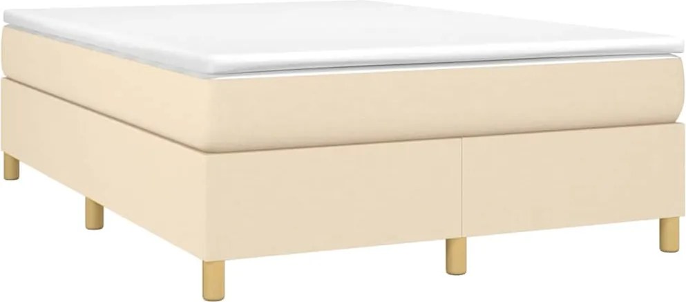 Rám postele s boxspringem krémový 140 x 190 cm textil 3120958