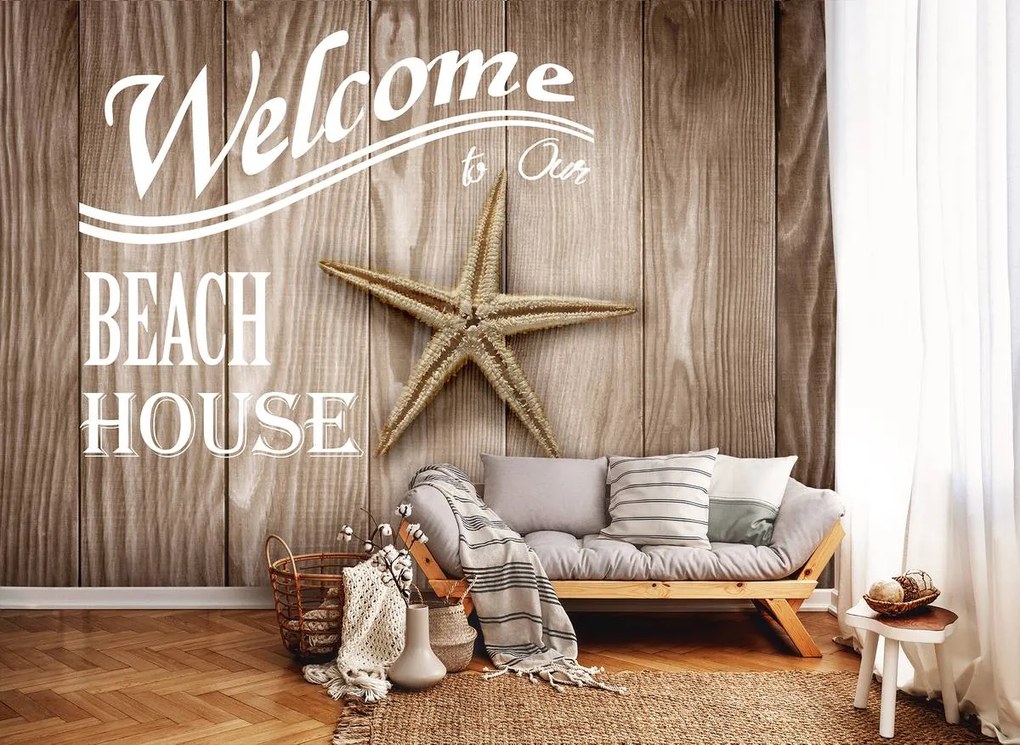 Fototapeta - Welcome nápis - beach house (254x184 cm)