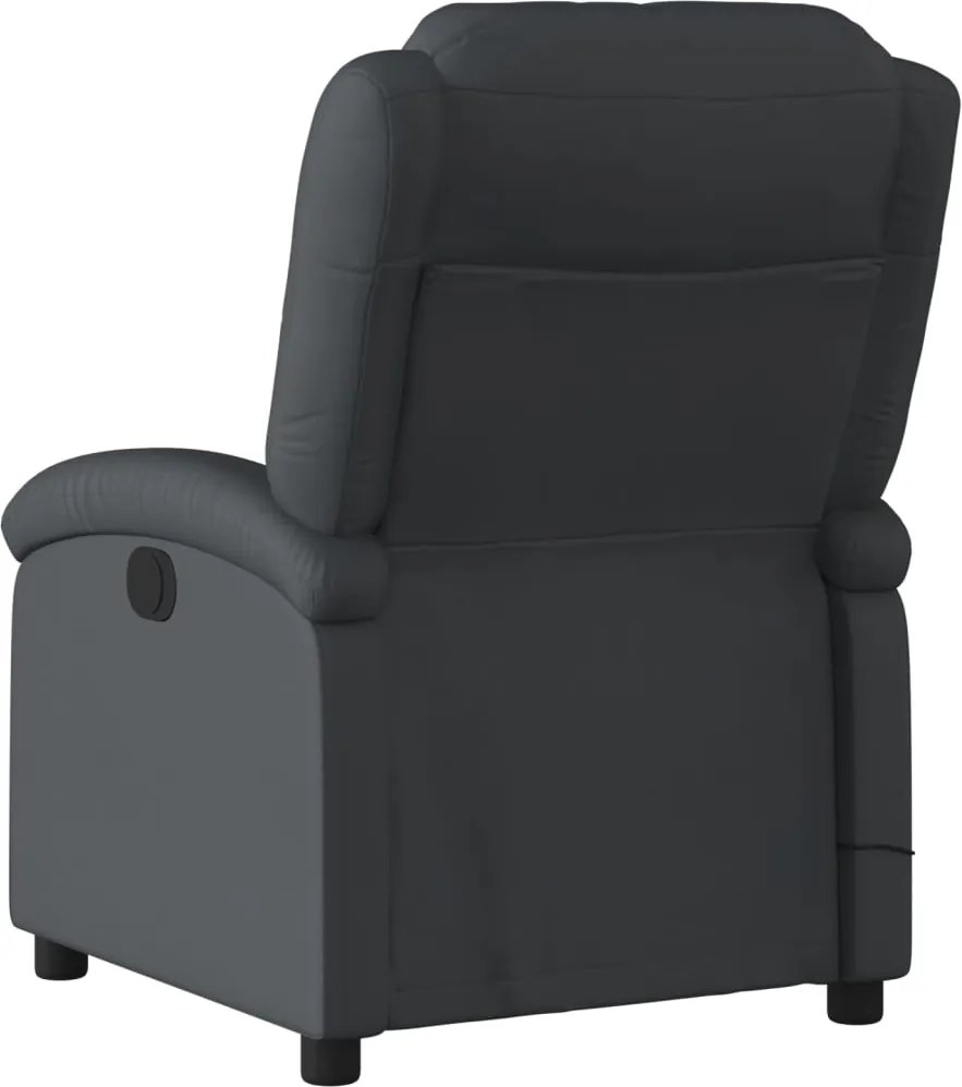 Masážní polohovací křeslo černé z pravé kůže 3205924