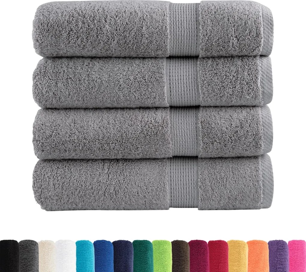 Prémiové osušky SOLUND 4 ks šedé 100x150 cm 600 g/m² 137312