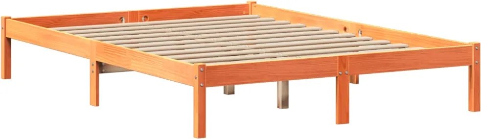 Postel s knihovnou bez matrace 150 x 200 cm masivní borovice 3321606