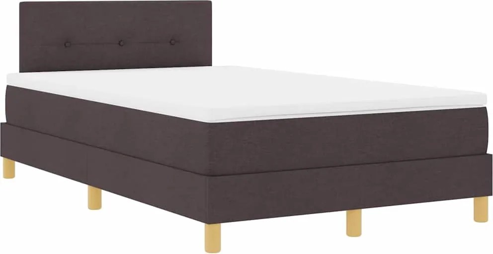 Postel s boxspringem s čelo Tmavě hnědá 120 x 190 cm textil 3338905