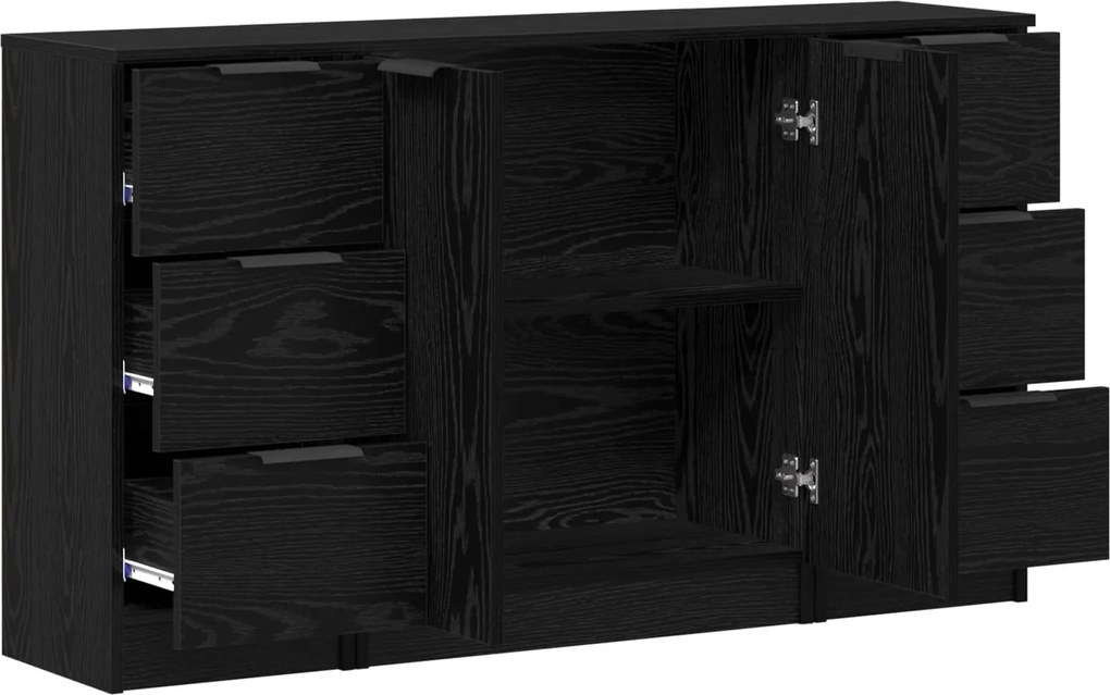Servírovací skříň 3 ks Černý dub 121 x 30 x 70 cm 3332544