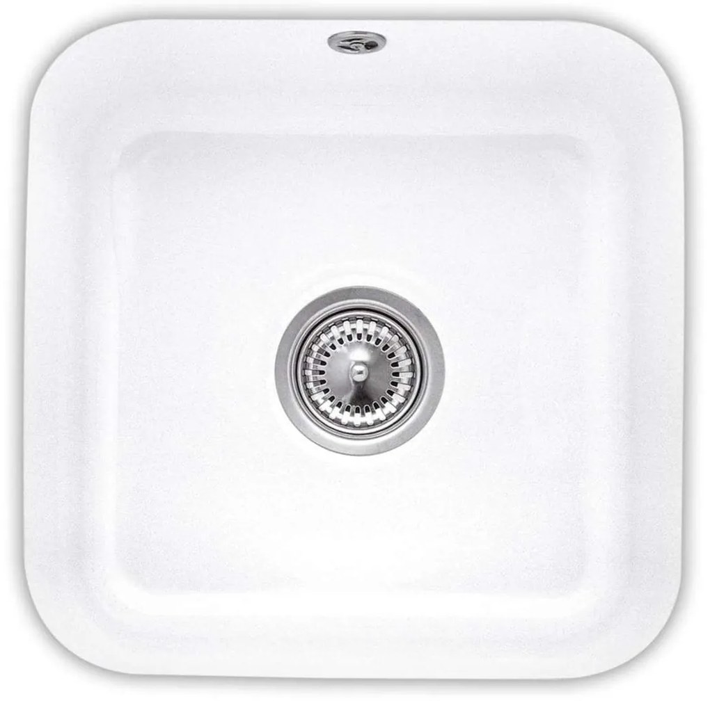 Villeroy & Boch - Keramický dřez 45x45 cm s odtokem, CeramicPlus, alpská bílá 670301R1