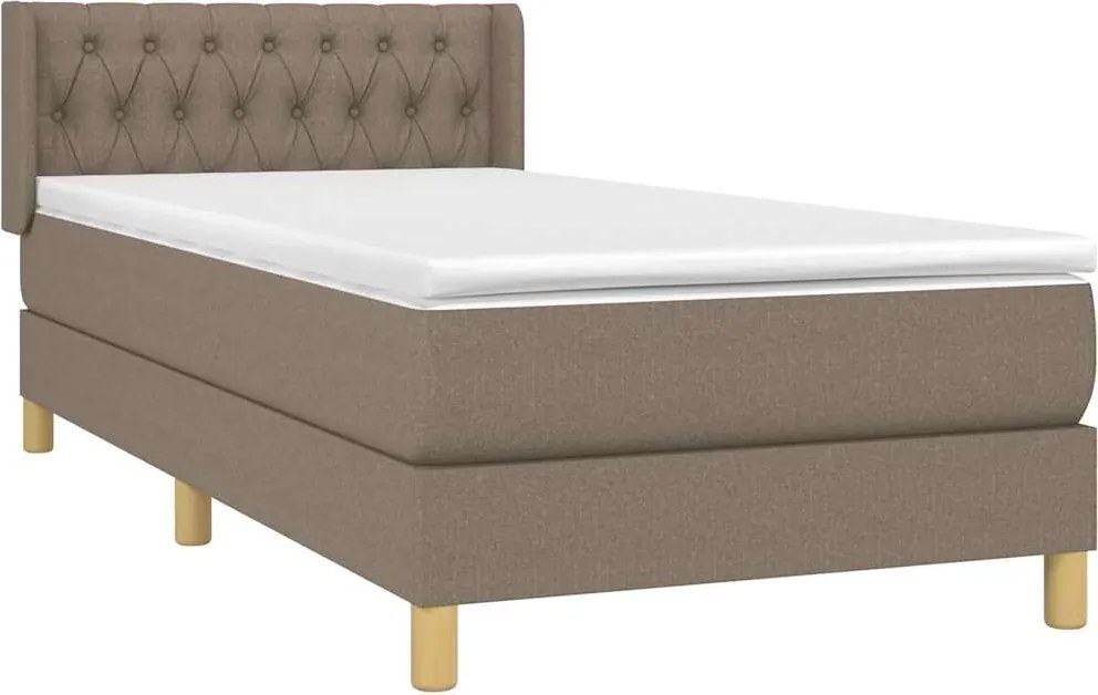 Box spring postel s matrací taupe 100 x 200 cm textil 3130493