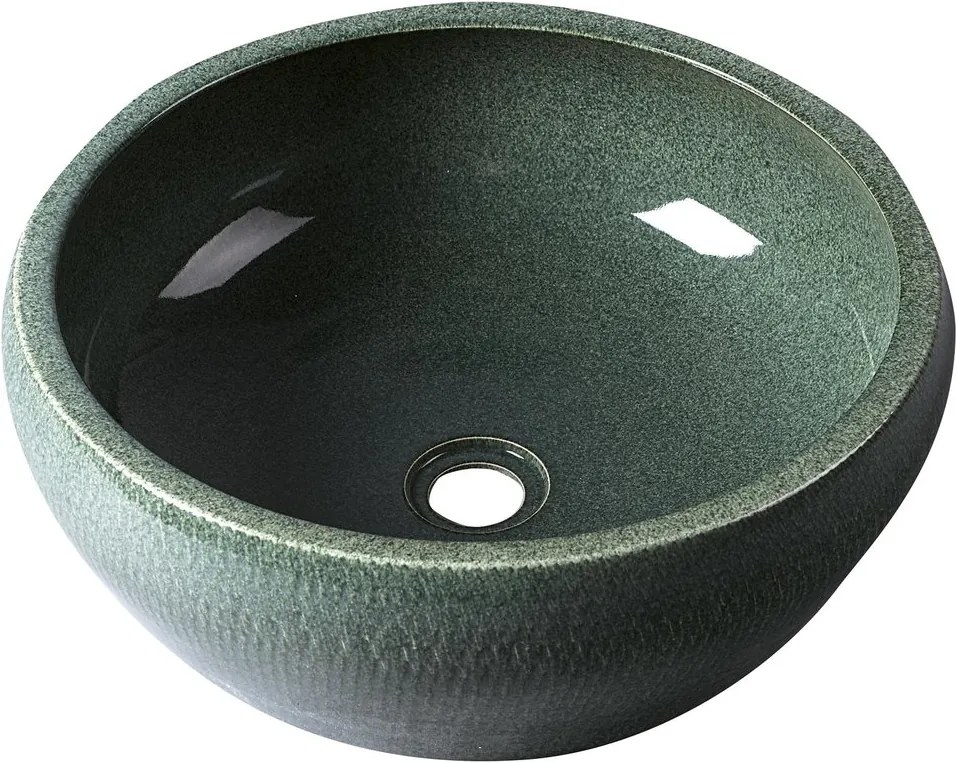 PRIORI keramické umyvadlo, průměr 42cm, zelená (PI013) SAPHO