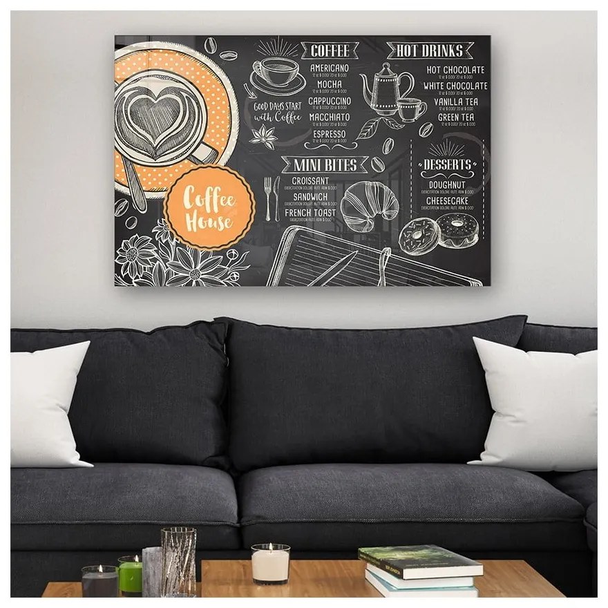 Skleněný obraz 70x50 cm Coffee House – Wallity