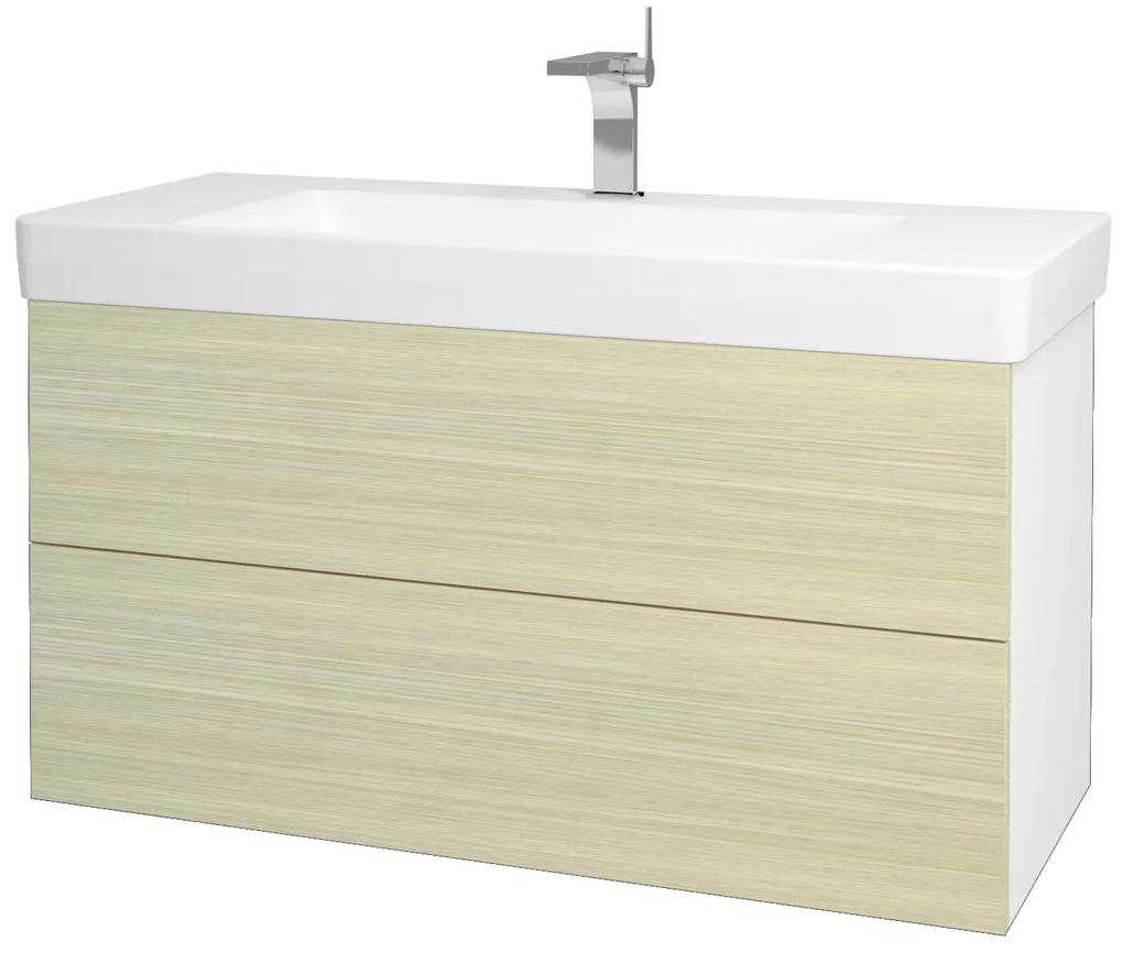 Dřevojas Koupelnová skříň VARIANTE SZZ2 105 Varianta: N01 Bílá lesk / D06 Ořech