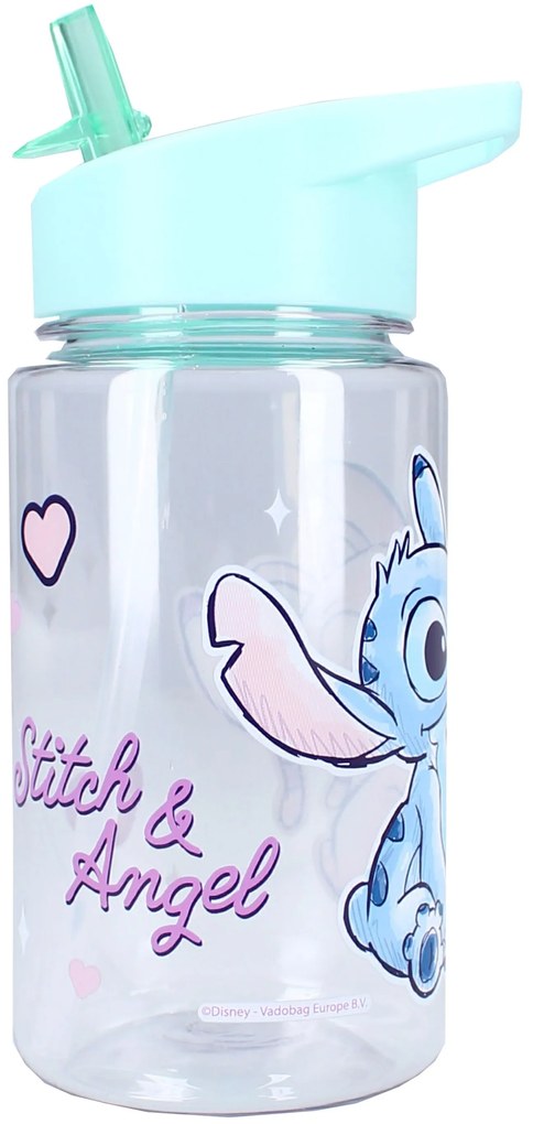 Plastová láhev na pití Lilo & Stitch s brčkem - 450 ml