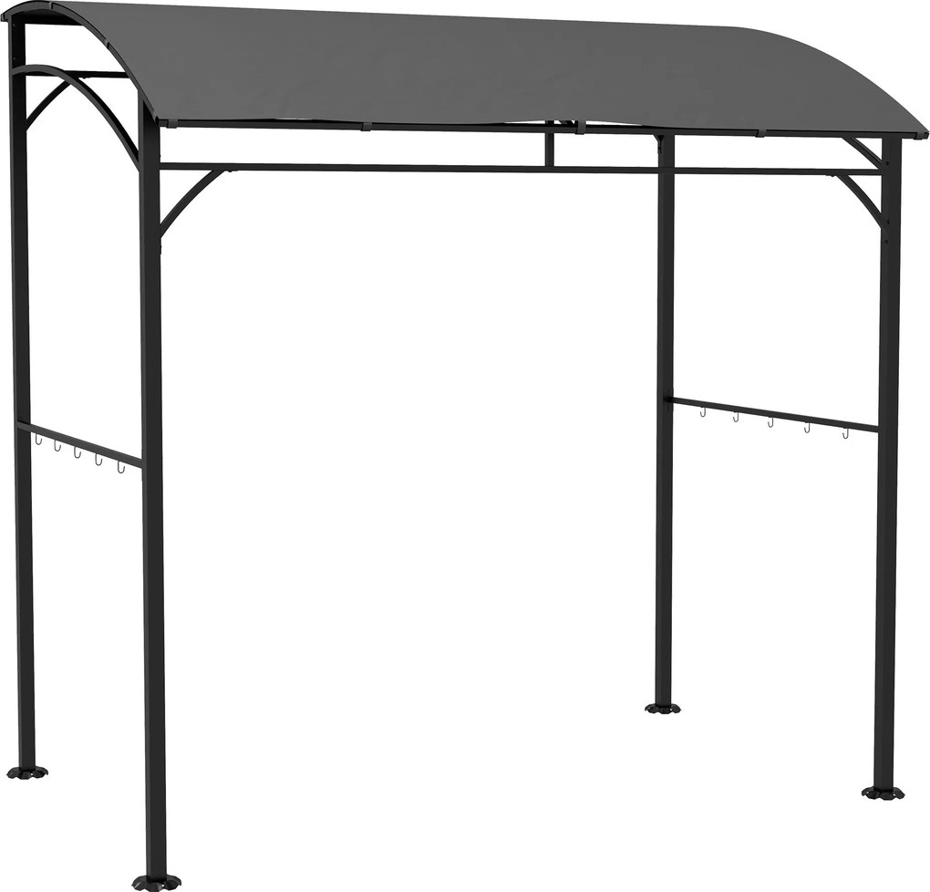Grilovací pavilon Outsunny 215 x 150 x 220 cm, voděodolný zahradní pavilon s klenutou střechou, zahradní altánek s háčky, pavilon na grilování, zahrad