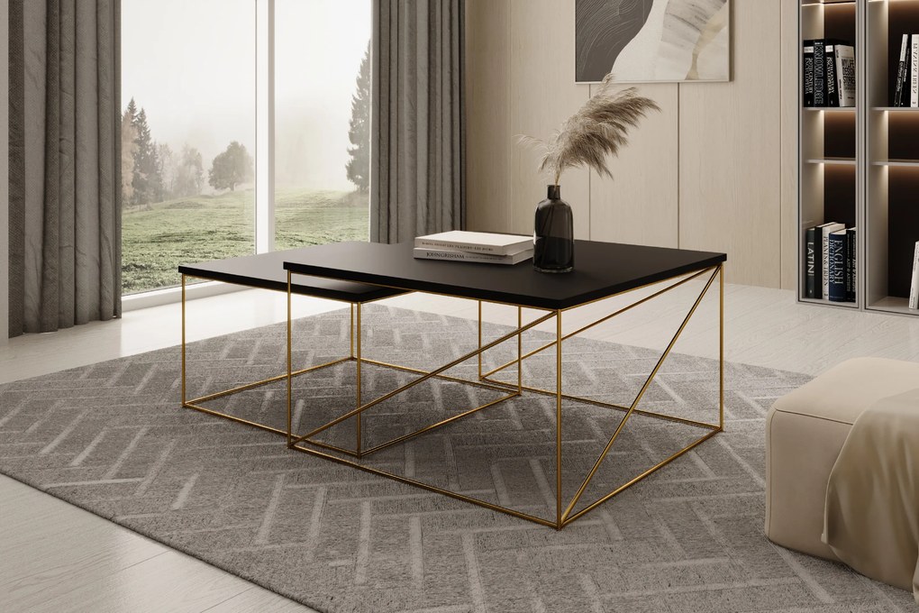 ADRK Furniture Konferenční stolek 2v1 Licco CT-LIC-G-B
