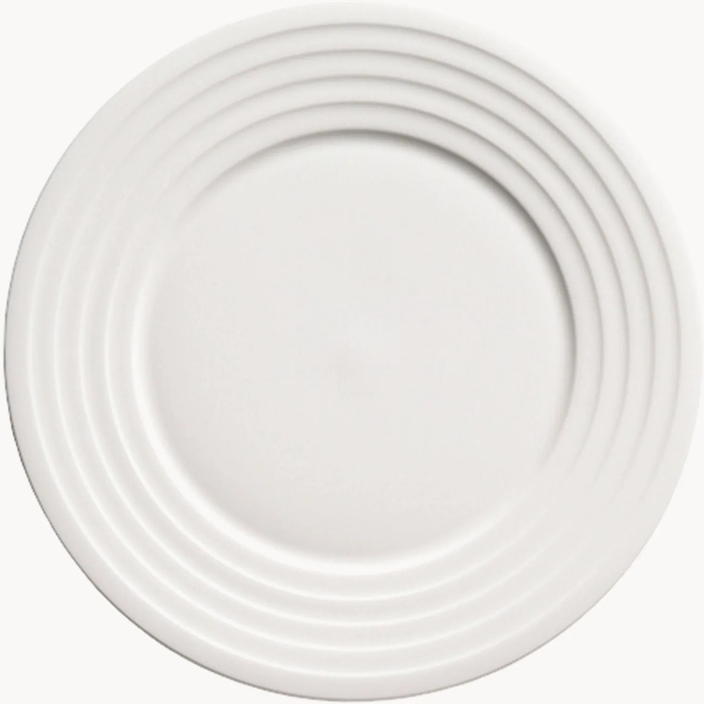 Sada snídaňových talířů z kostního porcelánu Fine Dining Relief, 6 dílů