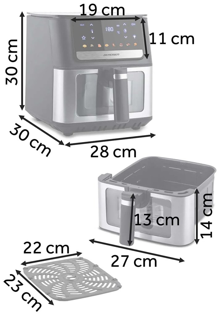 Fritéza Berdsen BD-655 černá s horkým vzduchem pro zdravé smažení