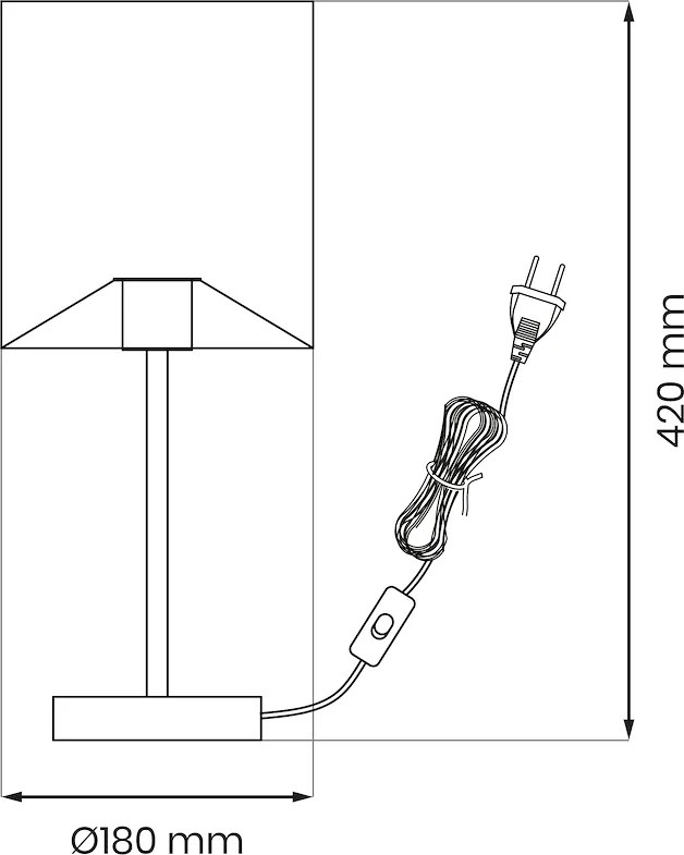 Stolní lampa Morgan, 1x plastové/černé textilní stínítko, b/g