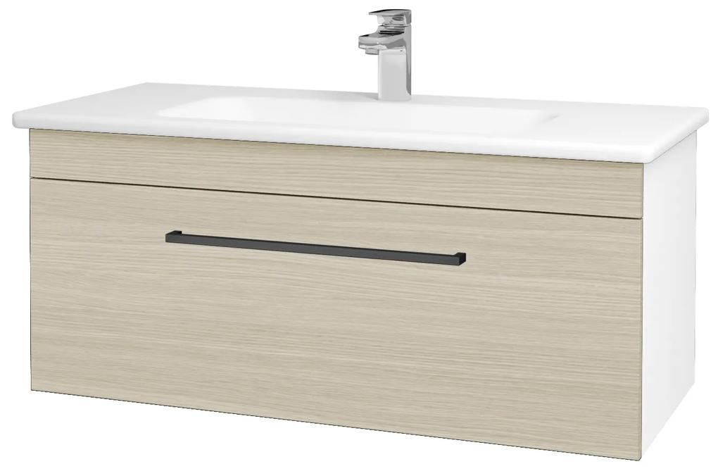 Dřevojas Koupelnová skříň ASTON SZZ 100 Varianta: N01 Bílá lesk / Úchytka T02 / D03 Cafe