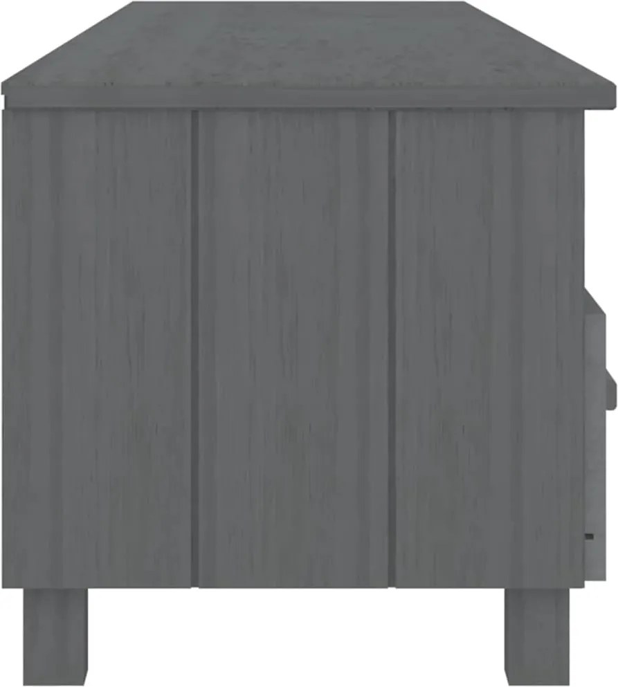 TV stolek HAMAR tmavě šedý 158 x 40 x 40 cm masivní borovice 340474