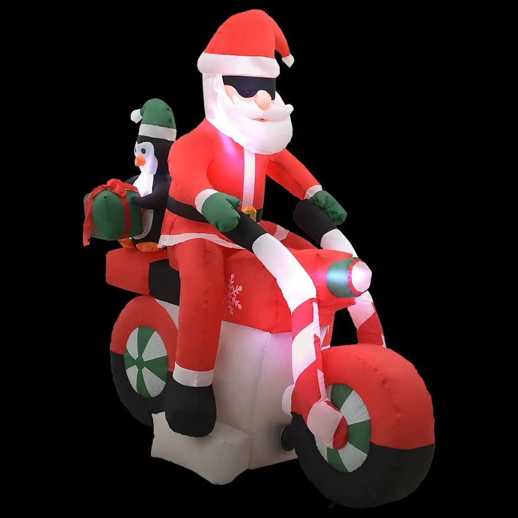 Vánoční nafukovací Santa Claus na motorce s LED IP44 160 cm 289304