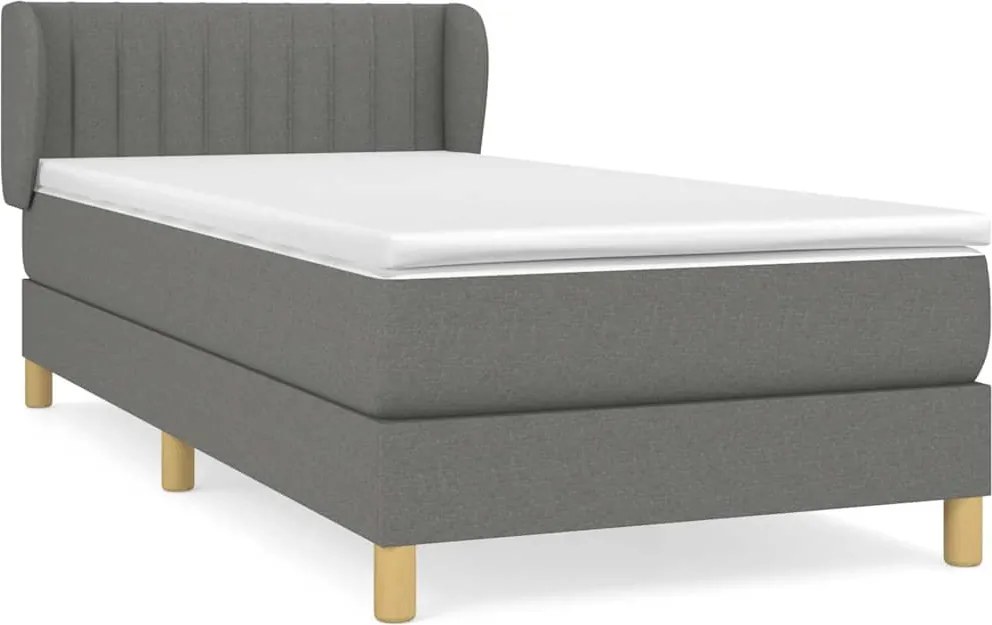 Box spring postel s matrací tmavě šedá 80 x 200 cm textil 3126918
