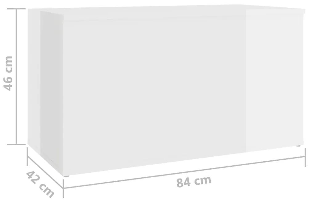 Úložná truhla Eraldo - 84x42x46 cm | bílá s vysokým leskem