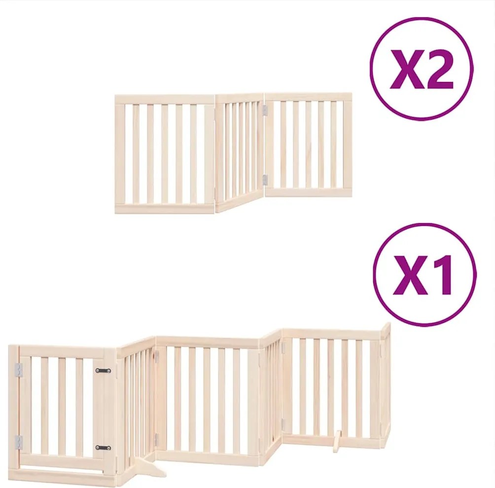 Zábrana pro psy s dvířky skládací 12 panelů 600 cm topol 3155642