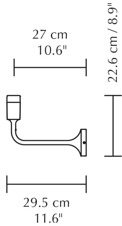 Černé kovové nástěnné svítidlo bez stínidla Santé – UMAGE