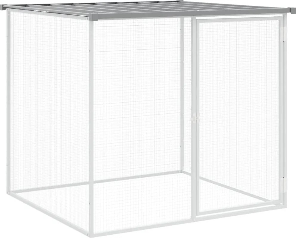 Klec pro kuřata se střechou světle šedá 803 x 98 x 90 cm ocel 3189057