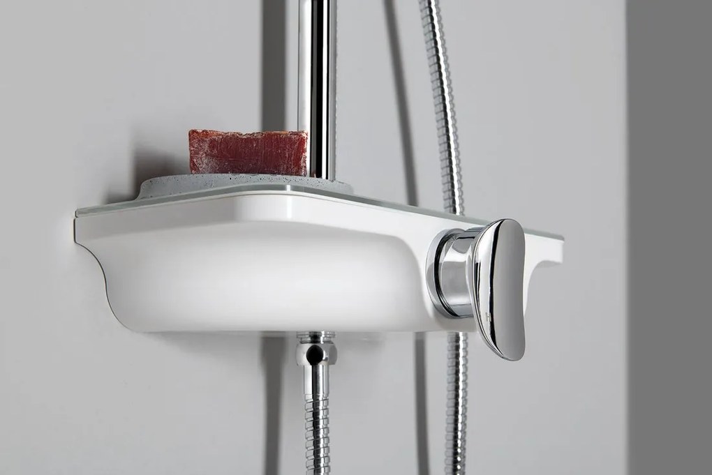 Aqualine, MARCO sprchový sloup s pákovou baterií, bílá, SL100