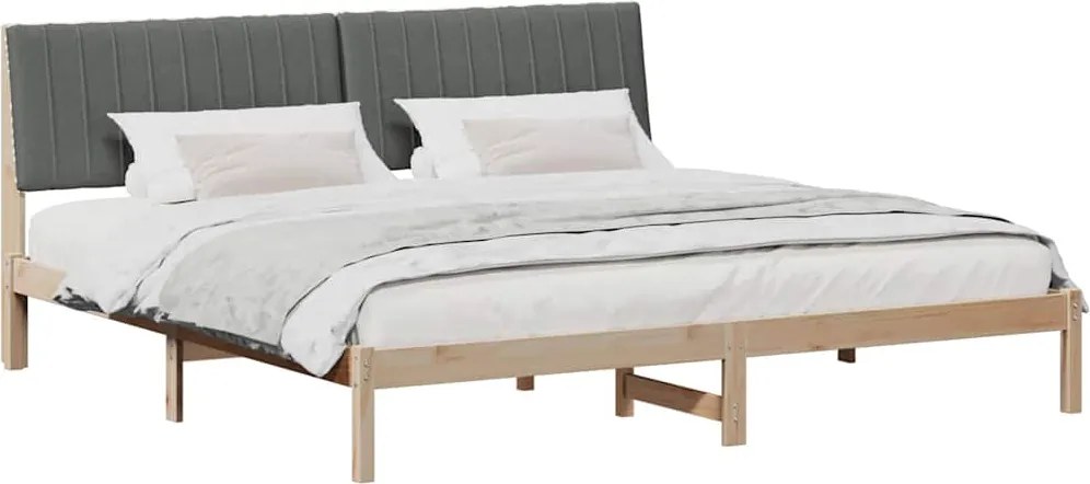 Rám postele s čelo Hnědá 200 x 200 cm Masivní borové dřevo 3394399