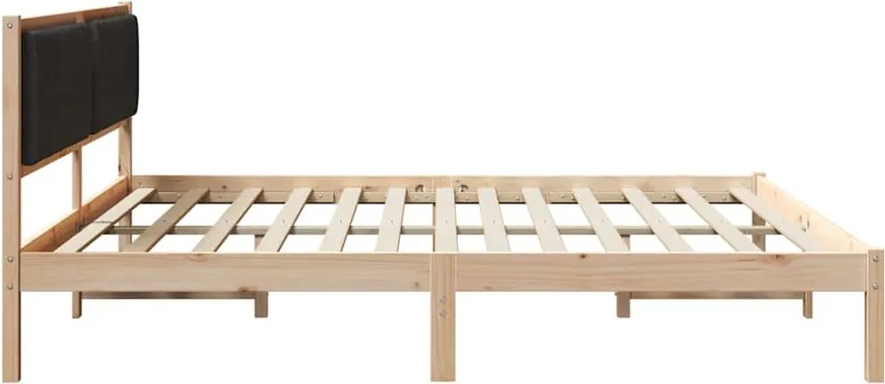 Rám postele s čelo Černá 200 x 200 cm Masivní borové dřevo 3394240