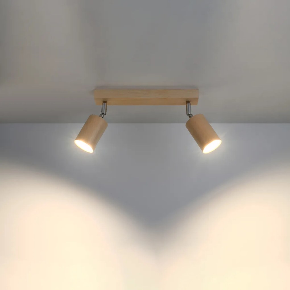 Sollux Lighting Stropní svítidlo BERG 2 přírodní dřevo