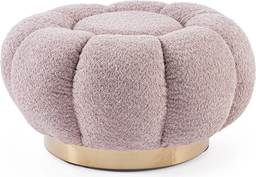 Starorůžová podnožka z textilie bouclé Florel – Bizzotto
