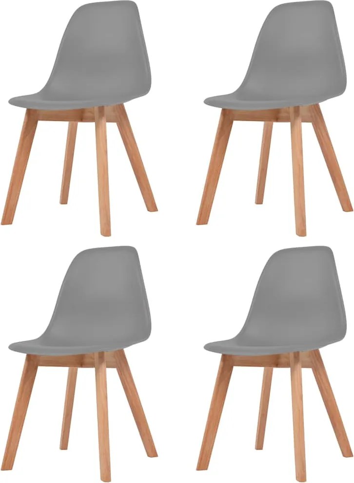 Jídelní židle 4 ks šedé plast 244775