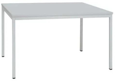 Jídelní stůl Manutan se světle šedým podnožím RAL 7035, 140 x 80 x 75 cm, světle šedý